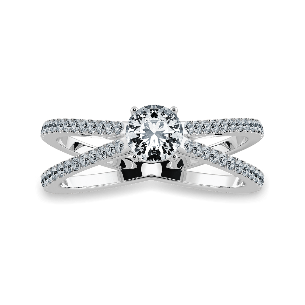 30-Pointer Solitaire Diamond Split Shank Platinum Ring JL PT 1169 ...
