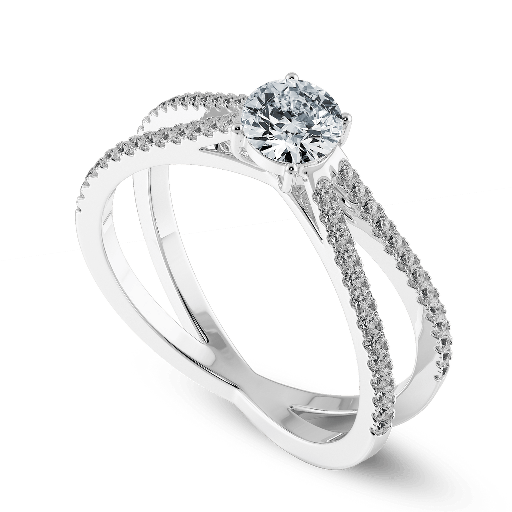 50-Pointer Solitaire Diamond Split Shank Platinum Ring JL PT 1169-A ...