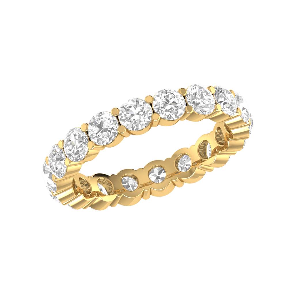 Jewelove™ Rings 15 Pointer Eternity Yellow Gold Diamond Wedding Ring JL ...