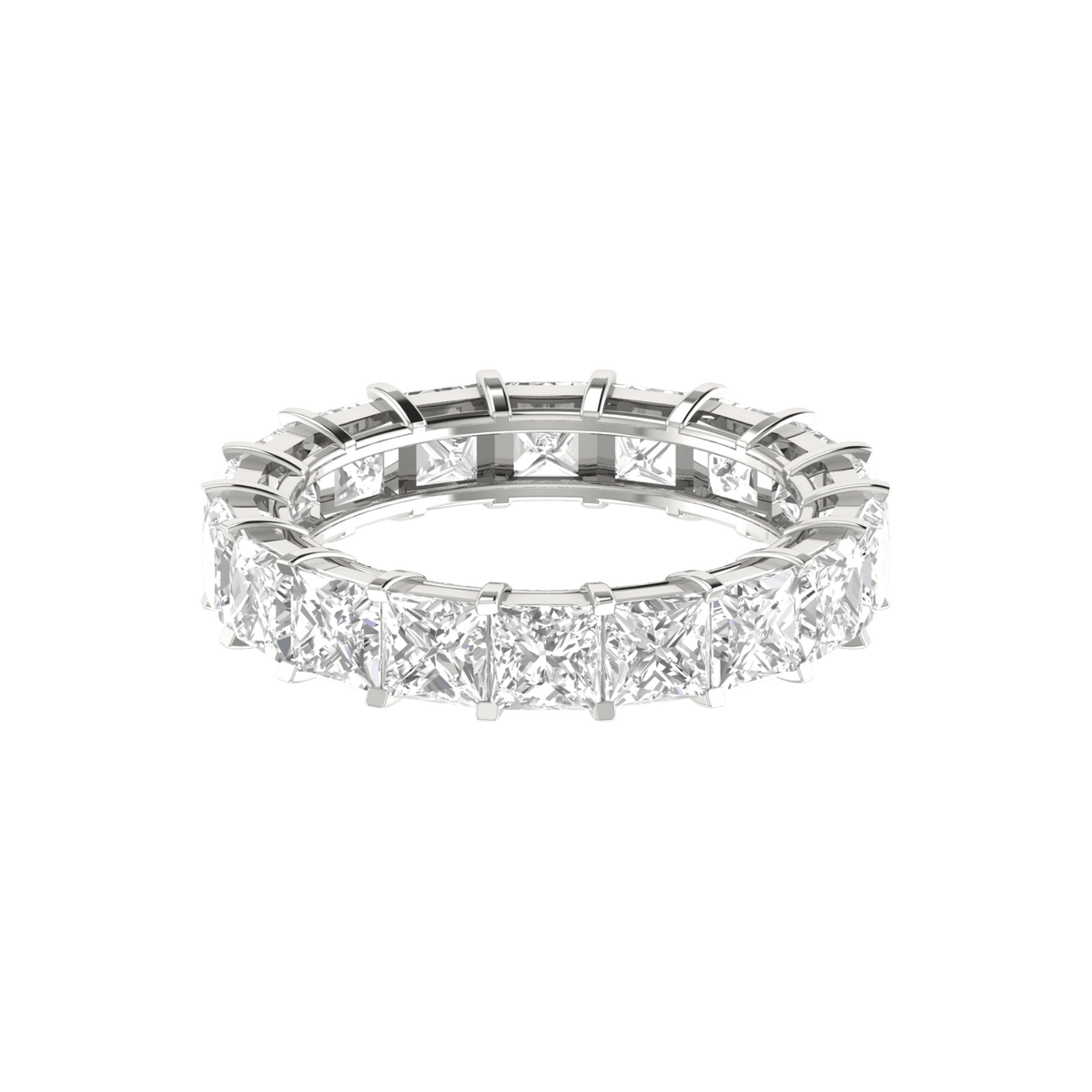 30 Pointer Eternity Princess Cut Diamond Platinum Wedding Ring for Wom