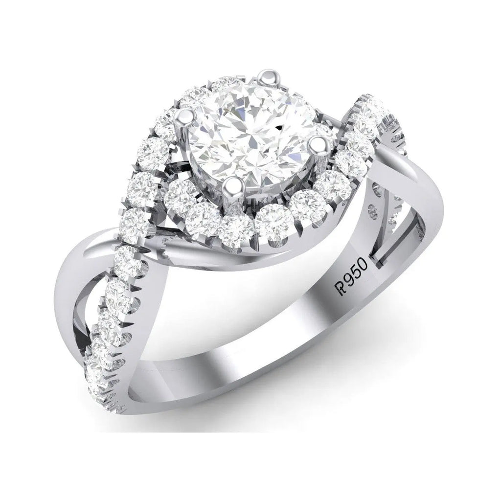 50 Pointer Platinum Solitaire Engagement Ring w/ Shank Twist JL PT 471 ...