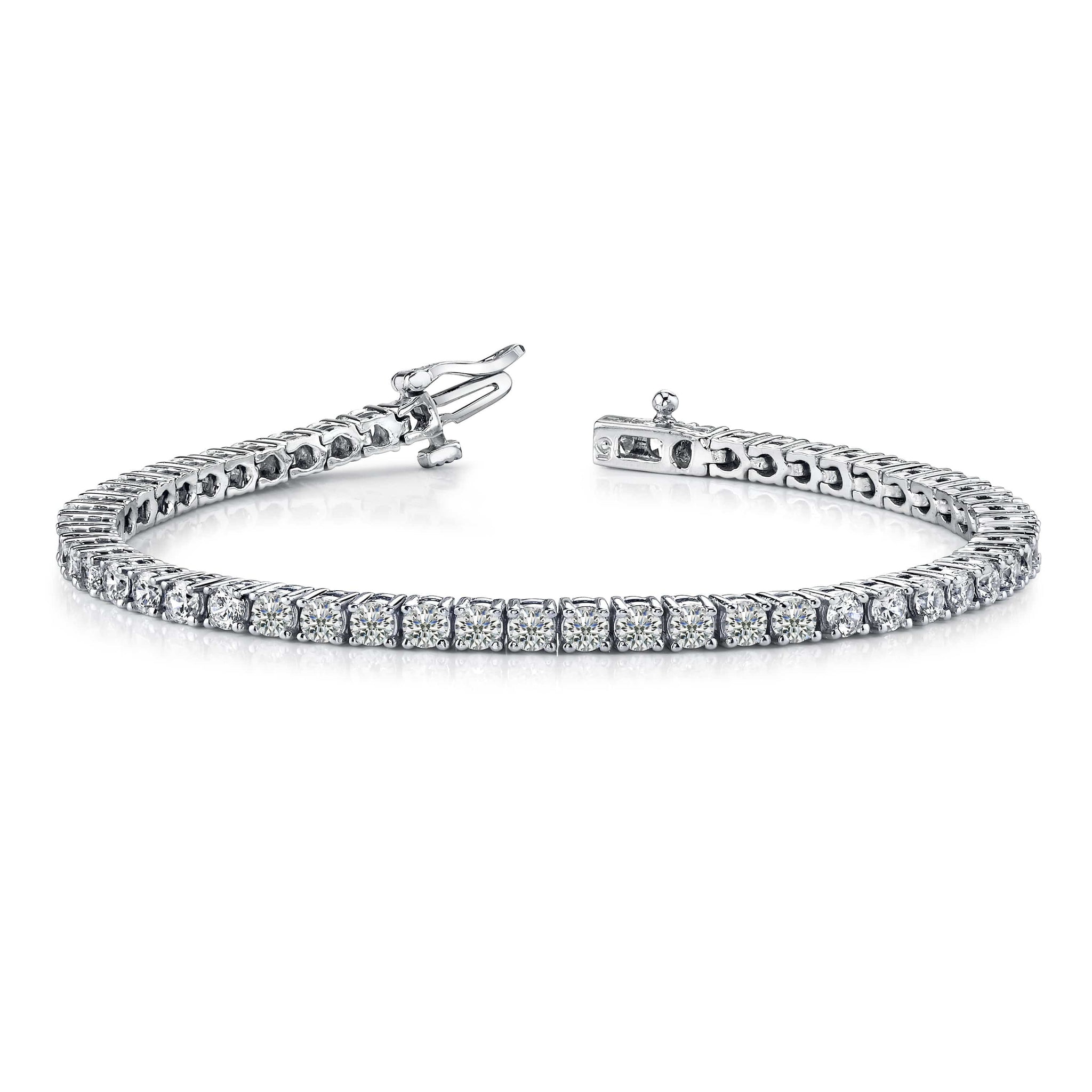 7 Pointer Single Line Platinum Tennis Bracelet with Diamonds JL PTB 64