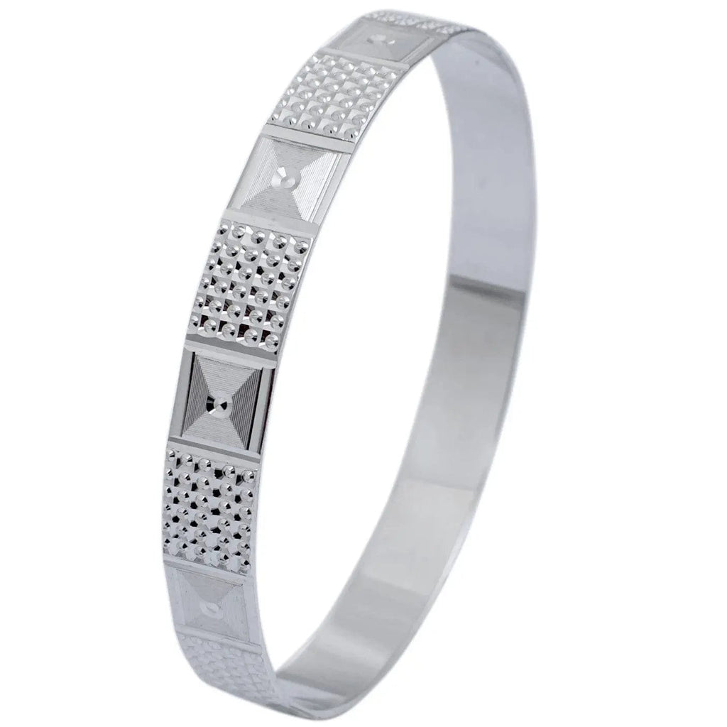 Broad Platinum Bangle for Women with Diamond Cut JL PTB 622