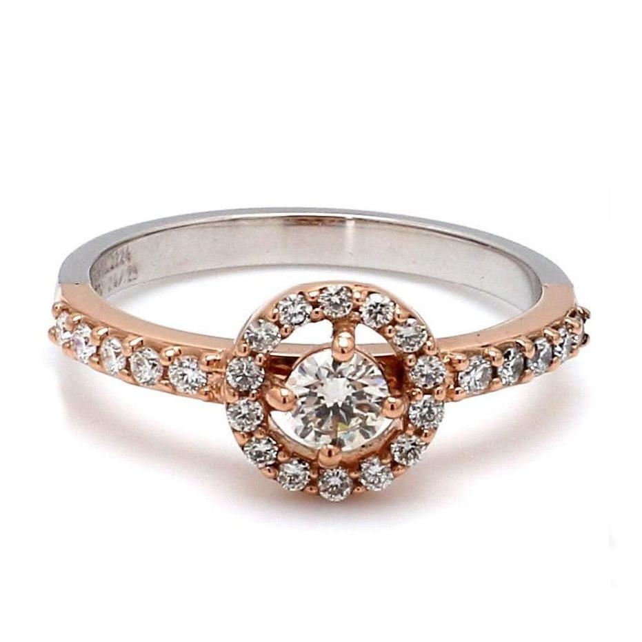 Jewelove™ Rings Customised 20 Pointer Halo Diamond Solitaire Platinum ...