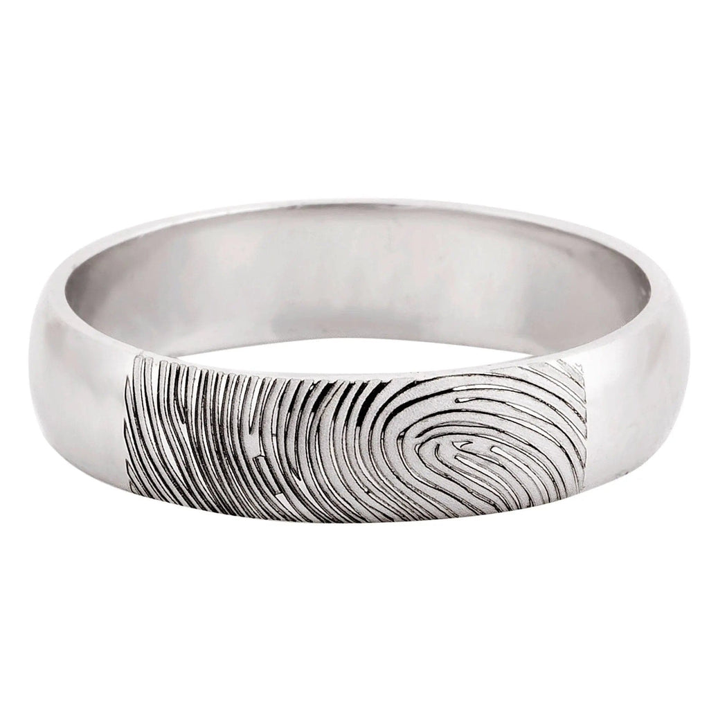 Jewelove™ Rings Customized Fingerprint Engraved Platinum Rings for Couples