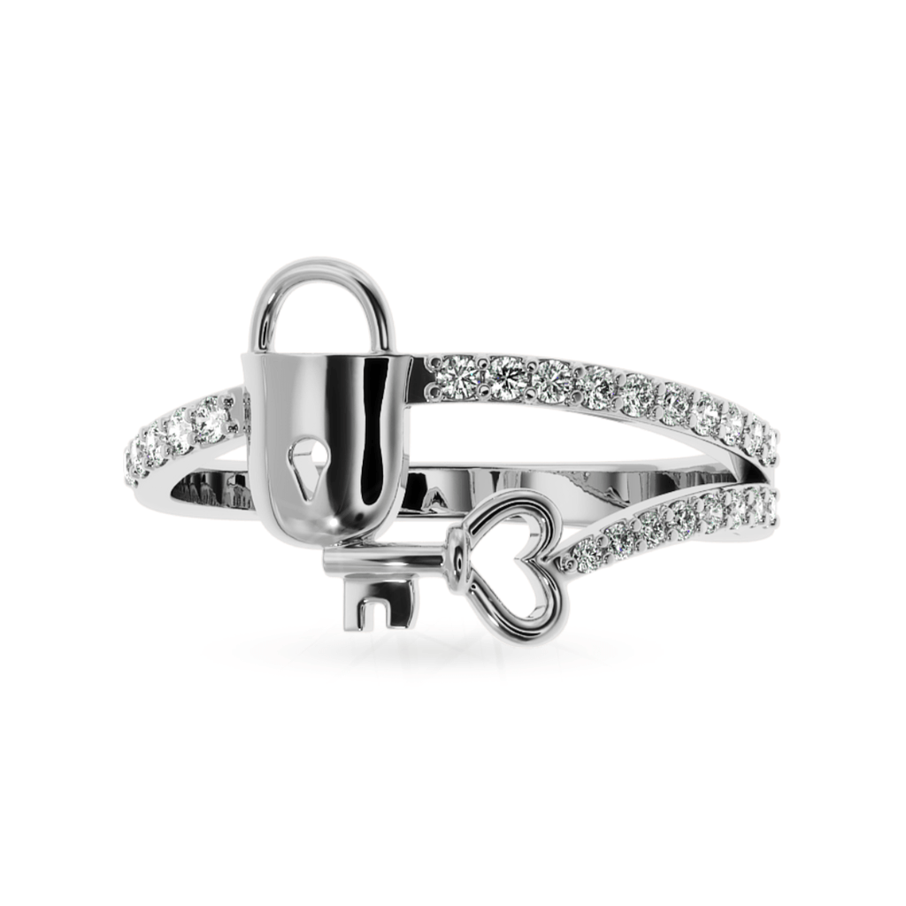 Designer Platinum Diamond Lock Key Ring for Women JL PT LC885 – Jewelove™