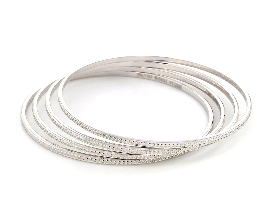 Jewelove™ Bangles & Bracelets Thin Platinum Bangles with Diamond Cut SJ ...